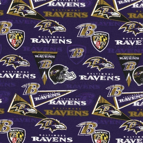 NFL Baltimore Ravens Cotton Fabric Retro | Same Day Fabric